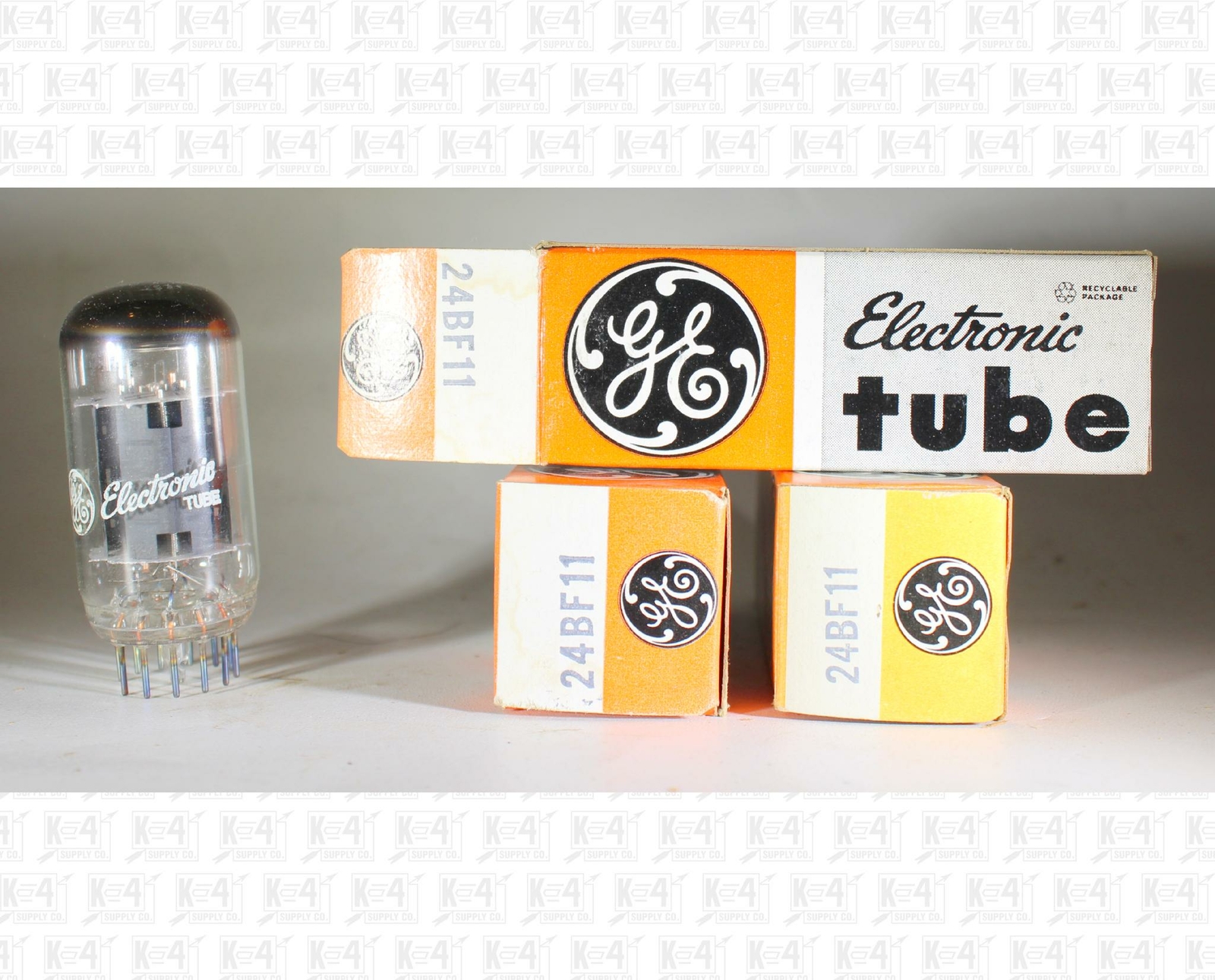 General Electric GE 24BF11 Vacuum Tubes Made In USA NOS Lot Of 3 +Box ...
