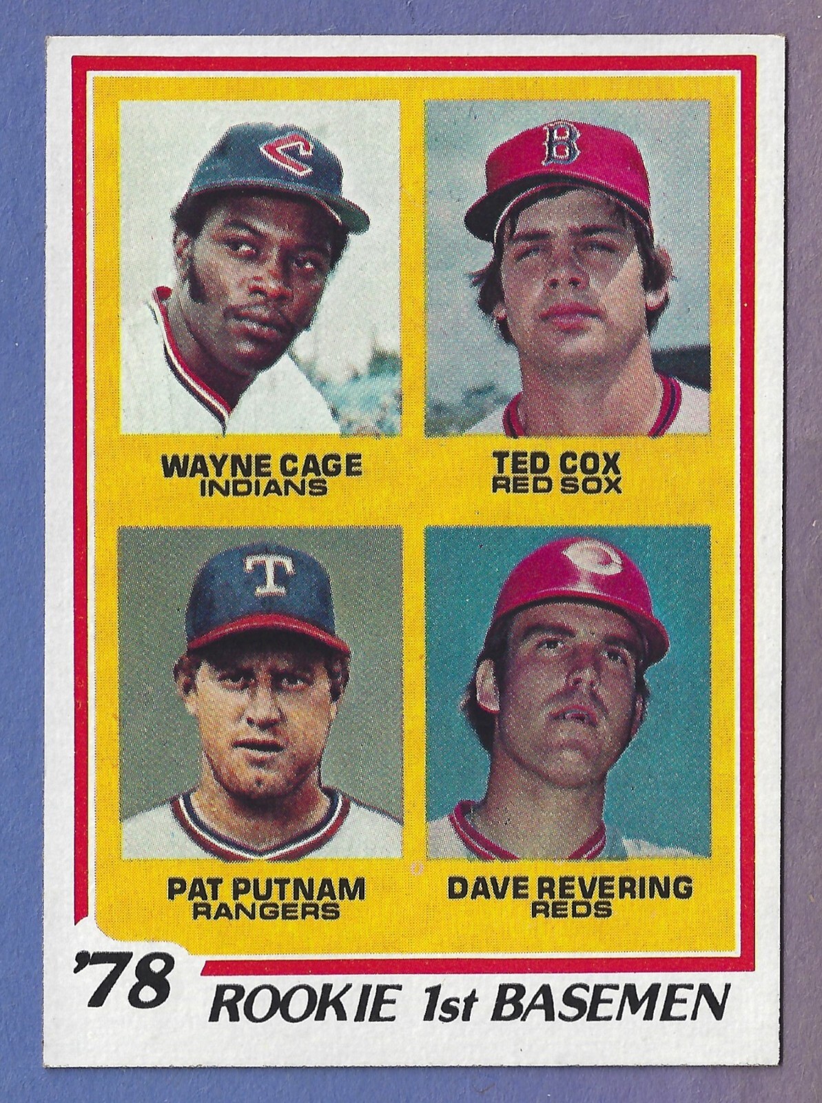 1978 TOPPS ROOKIE 1ST BASEMEN BASEBALL CARD #706 CAGE COX PUTNAM ...