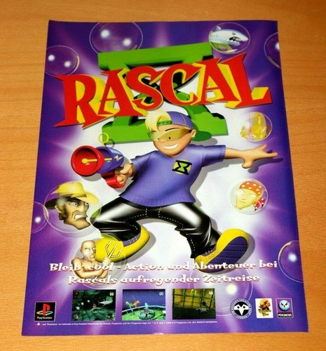 1998 Rascal Playstation PS1 Game Vintage Promo Poster / Ad Art Print | eBay