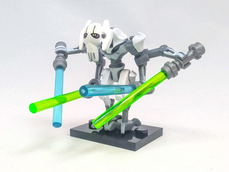 NEW LEGO stud 1x1 + Star Wars General Grievous White Minifigure Custom ...