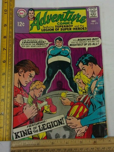 Adventure Comics 375 SUPERBOY Legion Quantum Queen 1960s VG Silver Age ...