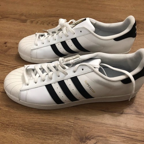 Adidas Superstar Shell Toe Leather Low White Black Size 19 C77124 Retro ...