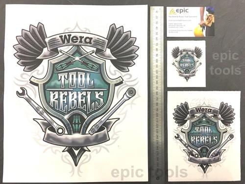 WERA ToolRebels Large 32cm, Medium 16cm & Small 8cm Tool Logo Vinyl ...
