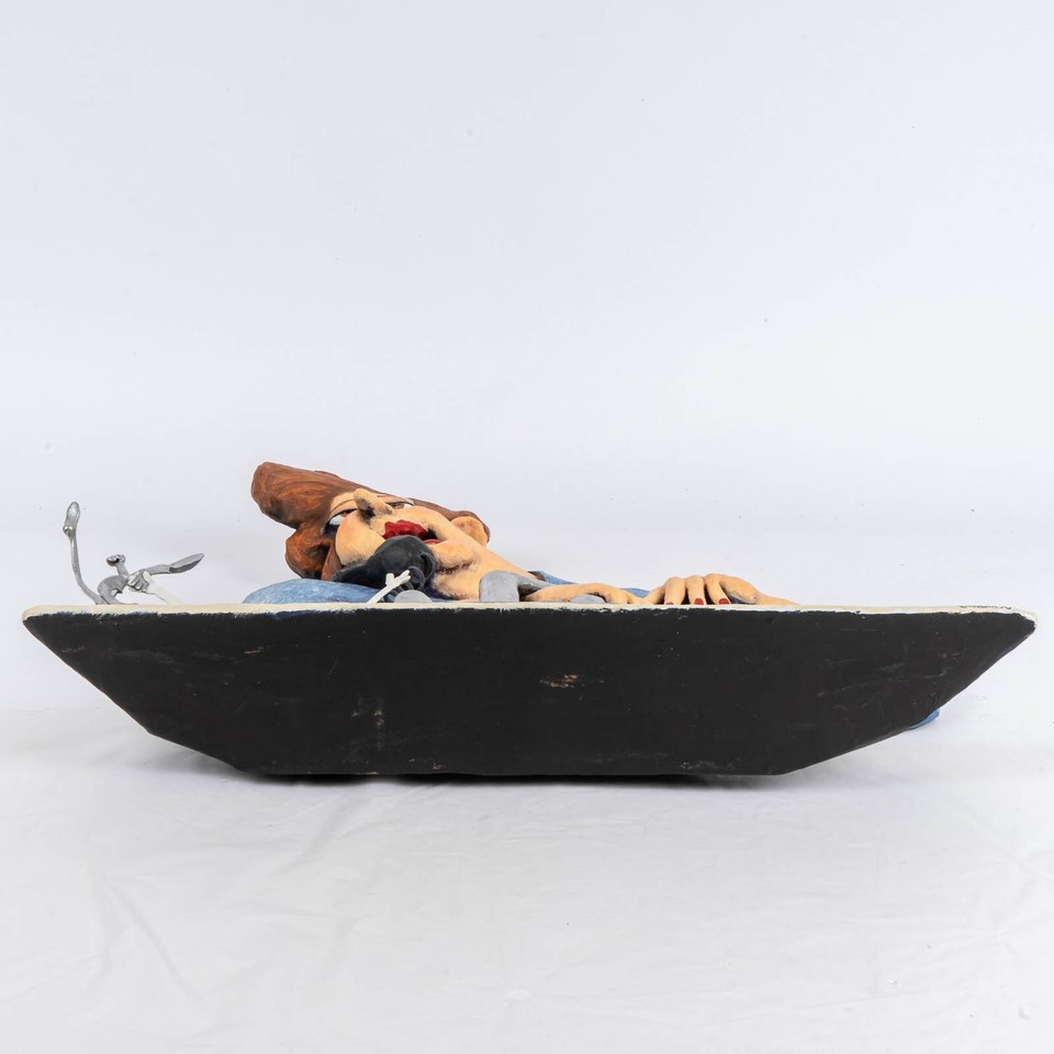 Stephen Hansen Sculpture Dish Runs Away with Spoon Papier Mache 6x19x23 ...
