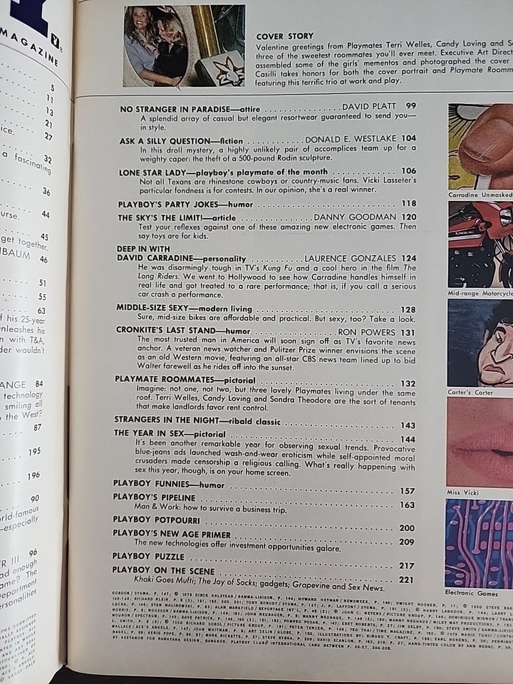 1981 Feb Vintage PLAYBOY Terri Wells, Vicki Lynn Lasseter Centerfold ...