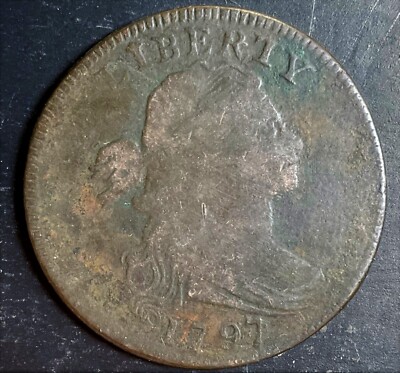 1797 Draped Bust Large Cent rev 1795 gripped rare coin great ...