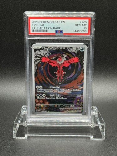 2023 POKEMON PAR EN-PARADOX RIFT ILLUSTRATION RARE #205 YVELTAL PSA 10 ...