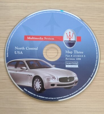 MASERATI GPS MAP NAVIGATION DVD DISC CD OEM 20180133 NORTH CENTRAL 1/04 ...