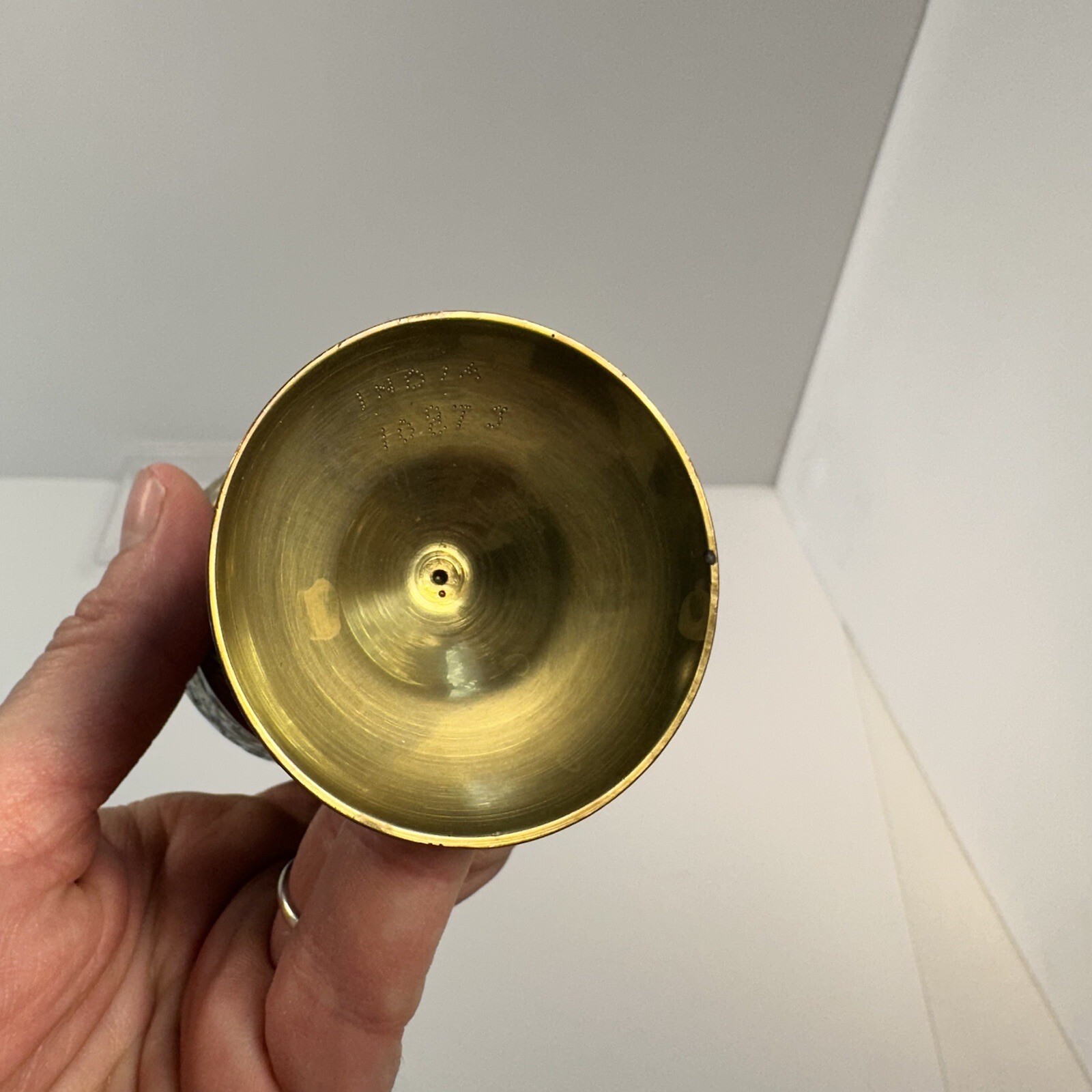 Vintage Brass Pair of Floral Etched 5 inch Small Goblets Made in India ...