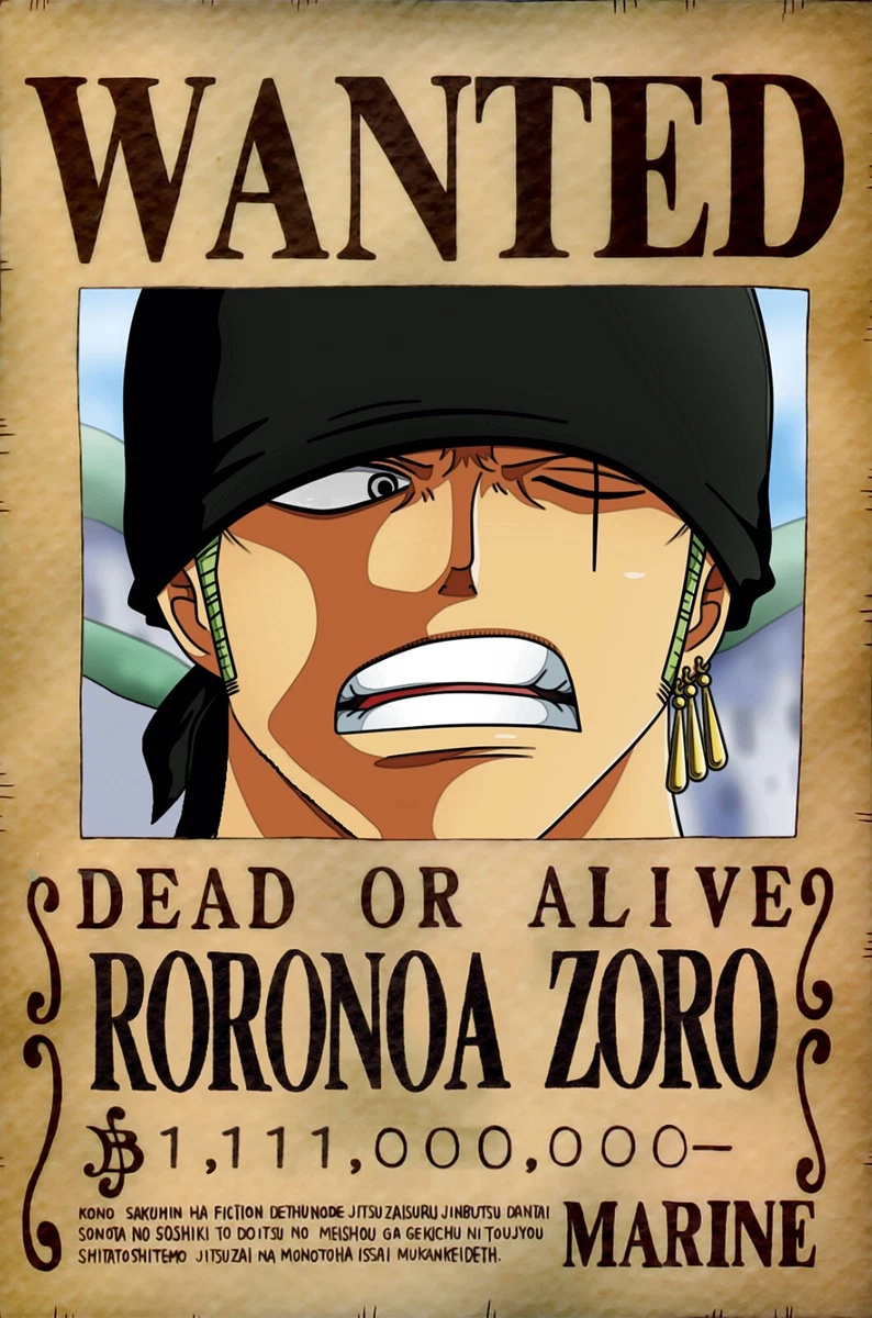 Zoro Wanted Poster