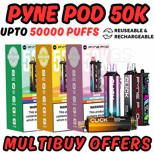 Pyne Pod Click 50K Prefilled Vape Pod Kit 50,000 Puffs 20mg Nic Salt ...