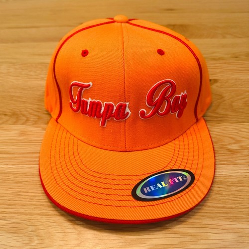 Vintage Y2K Baseball Cap Hat Red Orange Tamp Bay Font Dead Stock ...