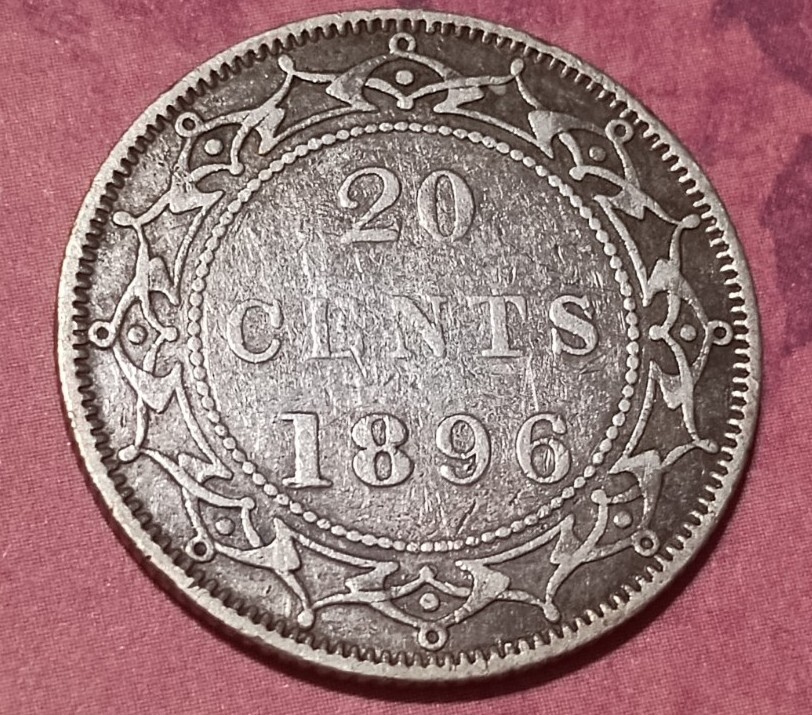 Canada (Newfoundland) 1896 20 Cents Silver Coin: Queen Victoria, Small ...