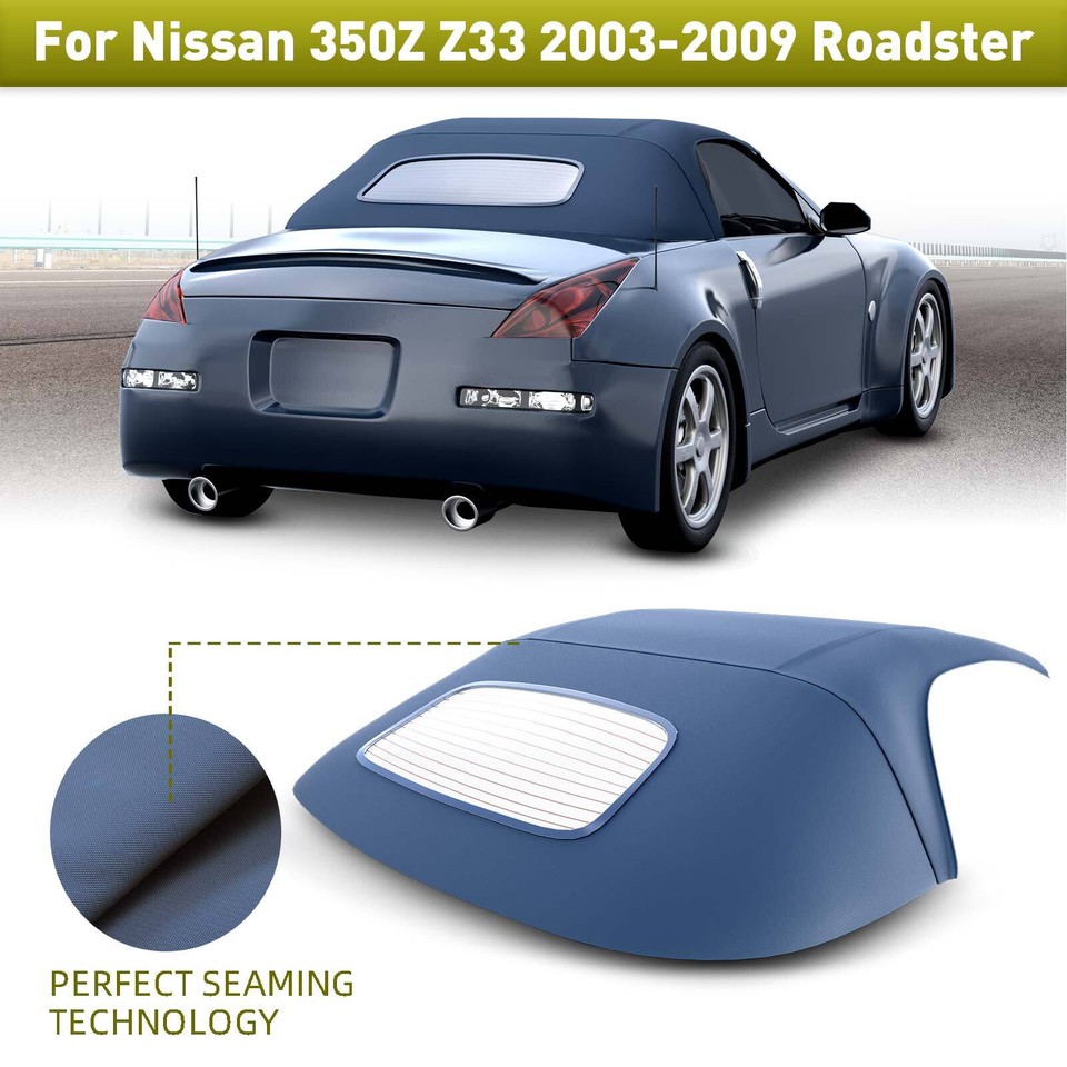 Blue Convertible Soft Top and Plastic Window for Nissan 350Z Z33 2003 ...