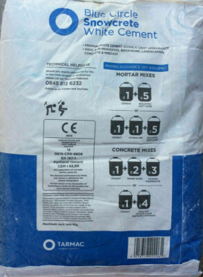 Building Cement Blue Circle Snowcrete White Cement Pick Weight | eBay UK