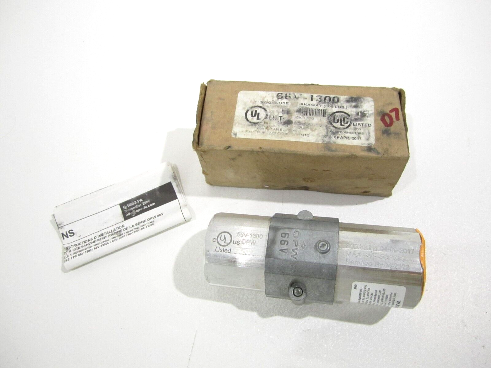 OPW 1" NPT Single Use Breakaway 350lbs 66v-1300 for sale online | eBay