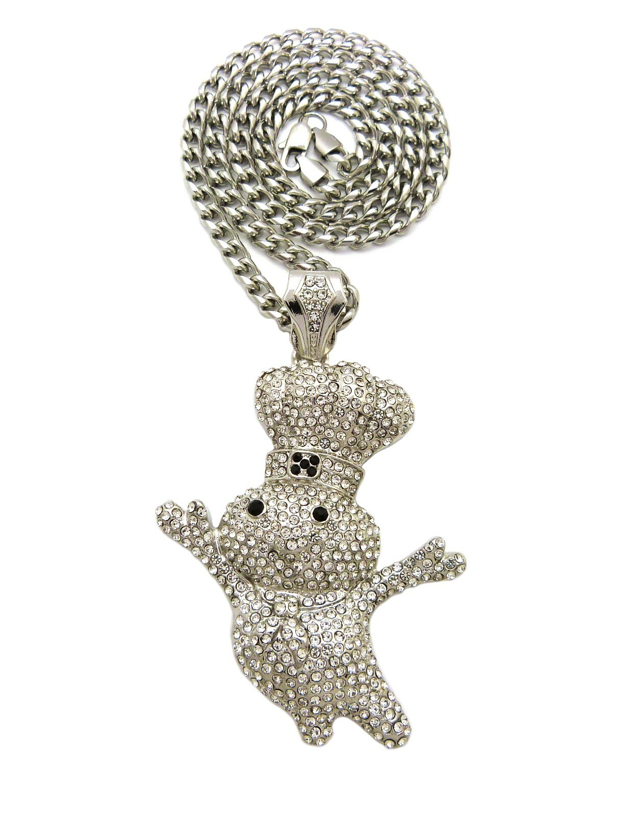 Ice Bling DOUGH BOY Pendant With 6mm 30" Stainless Steel Cuban Chain | eBay