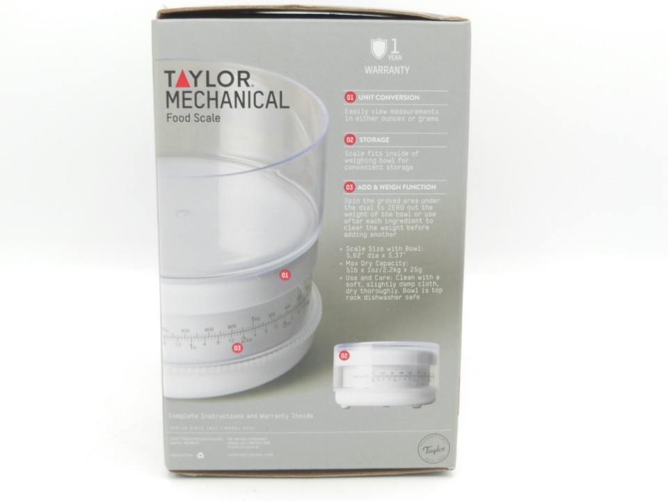 Taylor Add and Weigh Mechanical Kitchen Food Scale 5lb Capacity Model ...