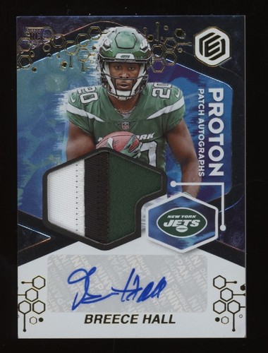 2022 Breece Hall Panini Elements 3 Color Patch Auto Autograph Rookie Rc ...