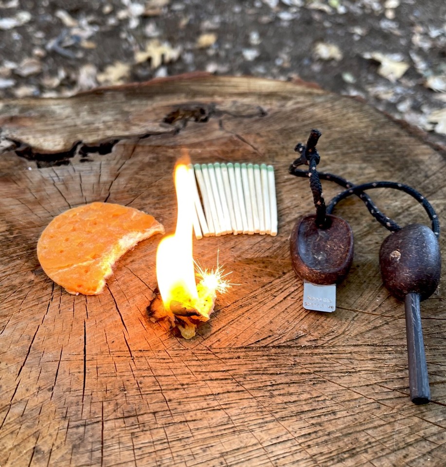 TIN OF FIRE All Weather Fire Starter wafers camping hunting survival ...