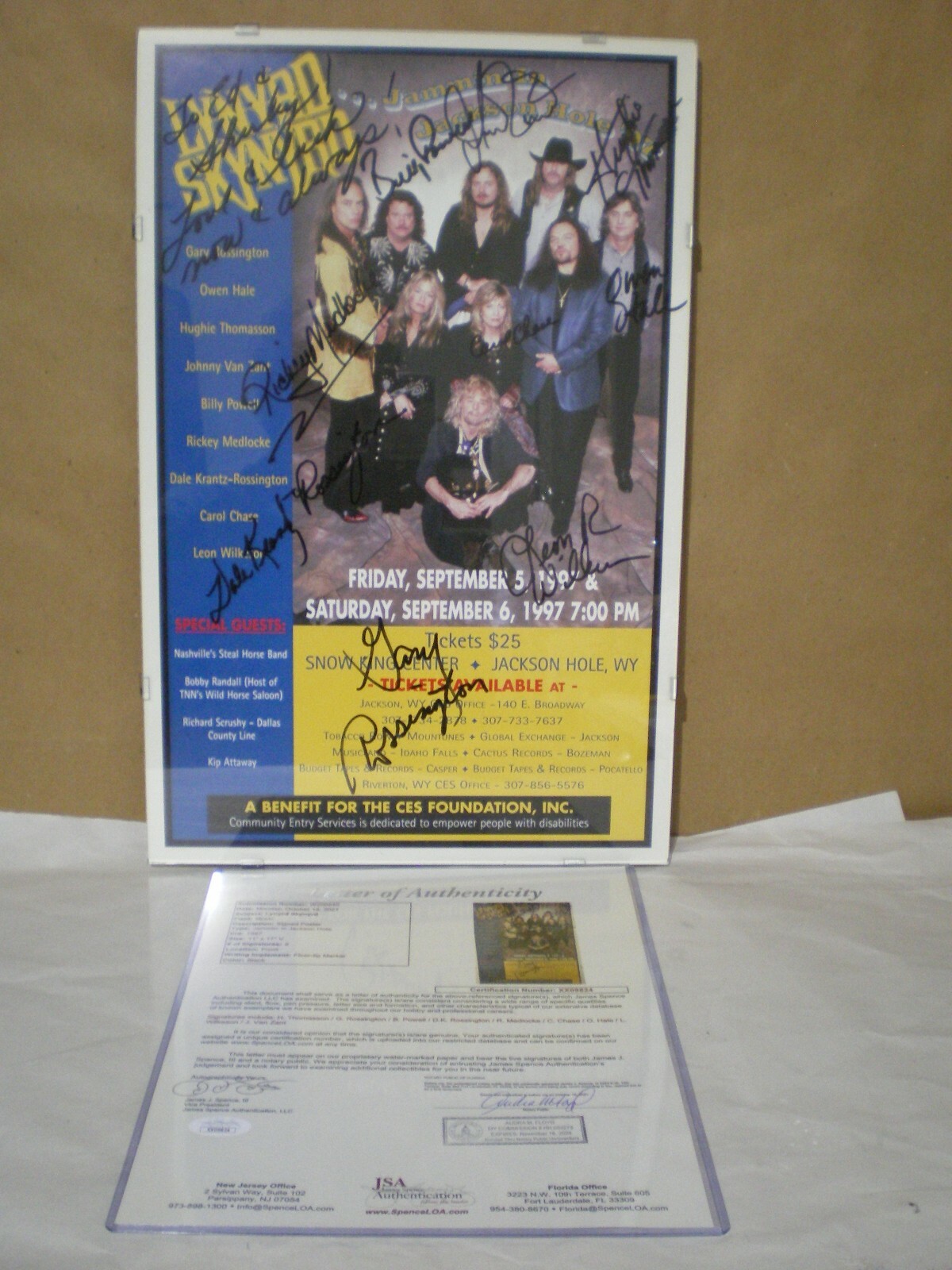 Lynyrd Skynyrd Signed Poster Gary Rossington Billy Powell Johnny Van ...