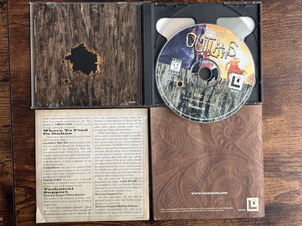 Outlaws - LucasArts PC Game Big Box 1997 | eBay