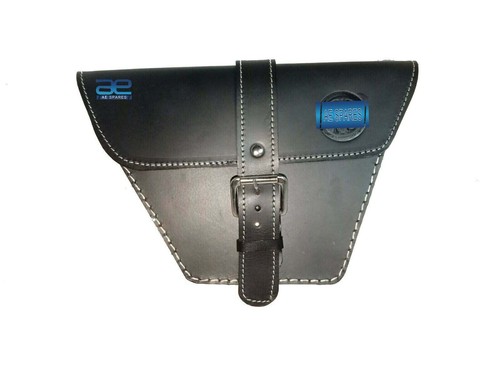 Genuine Leather Side Panel Bag Black Fits Royal Enfield Interceptor 650 ...