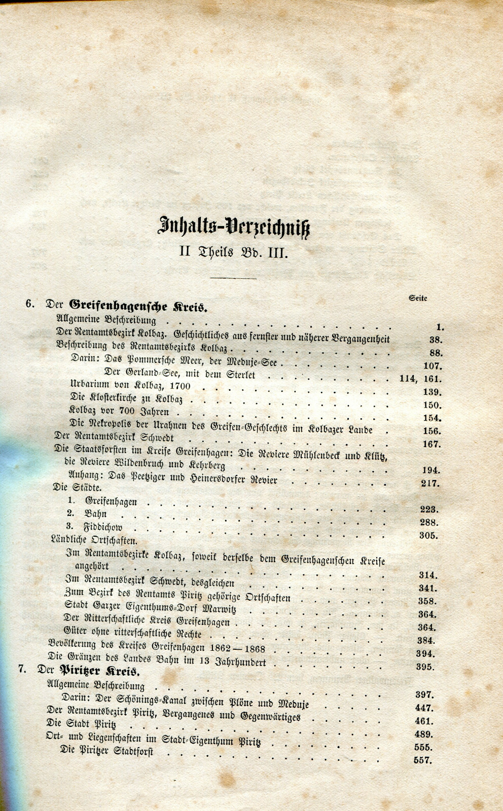 Landbuch von Pommern, Heinrich Berghaus, Kreis Greifenhagen, Pyritz ...