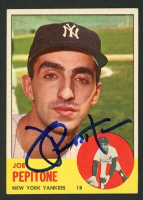 Joe Pepitone Signed Auto 1963 Topps New York Yankees card #183 GORGEOUS ...