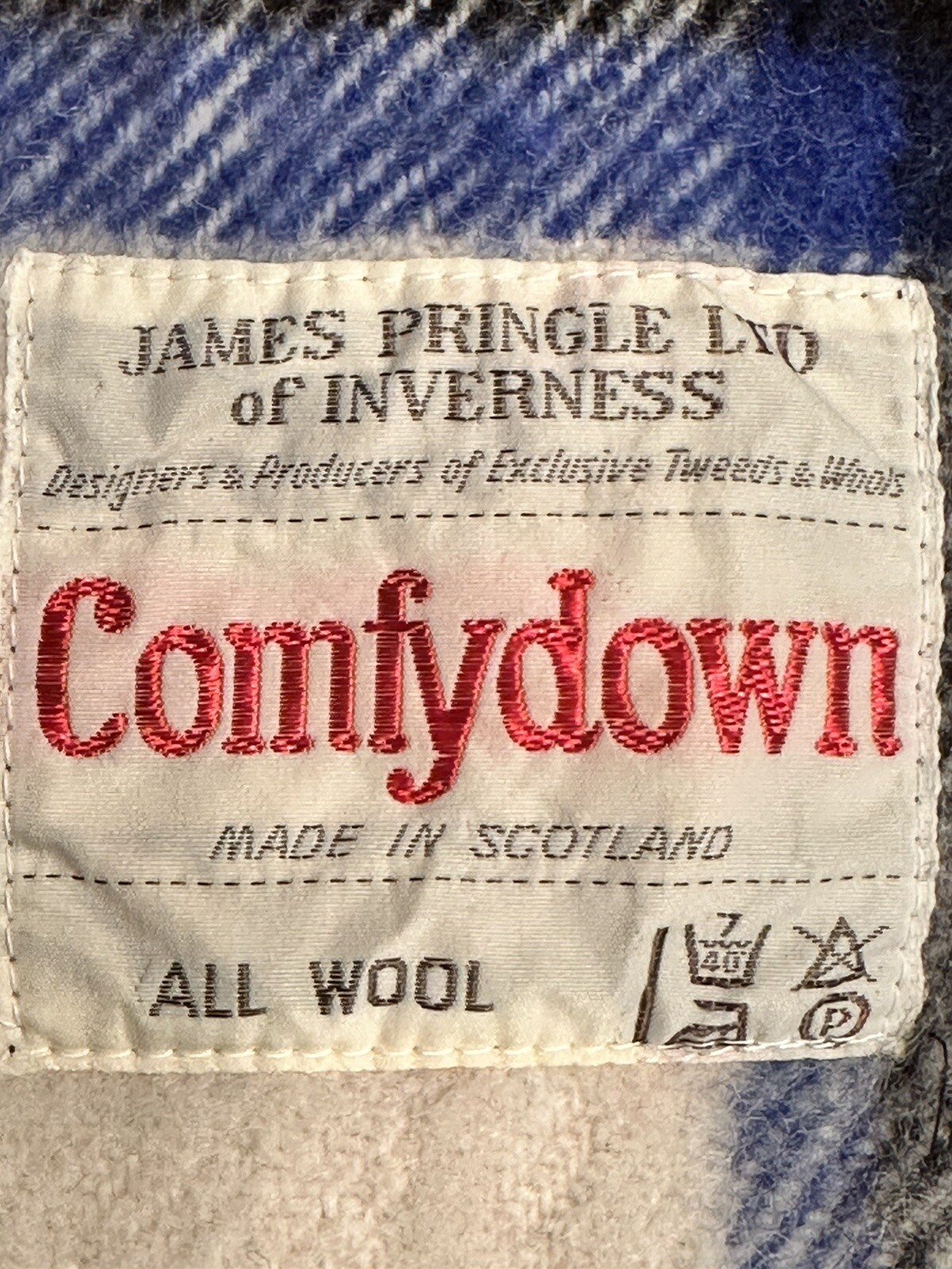 James Pringle Scotland Comfydown Throw Wool Blanket Multi Plaid 60x54 ...