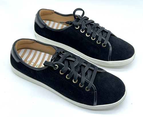 Vionic Suede Lace Up Sneakers Brinley Black Water Resistant Size 9 Wide ...