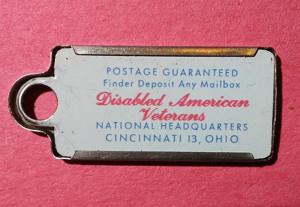 1958 DAV Mini License Plate Key Tag FOB Illinois IL | eBay