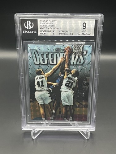 1997-98 Topps Finest Tim Duncan Embossed Refractors Rookie #255/263 Bgs ...