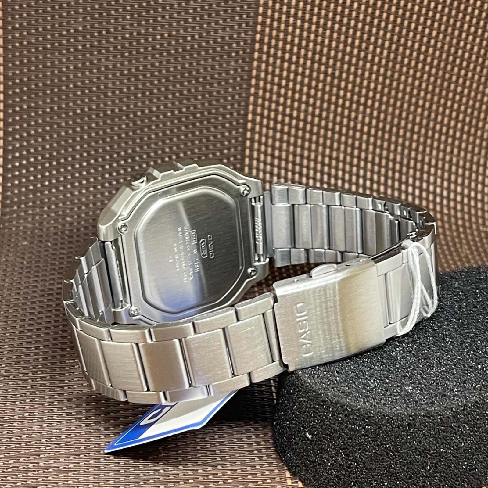 Casio W-218HD-1A Youth Digital Square Face Metal Look Stainless Steel ...