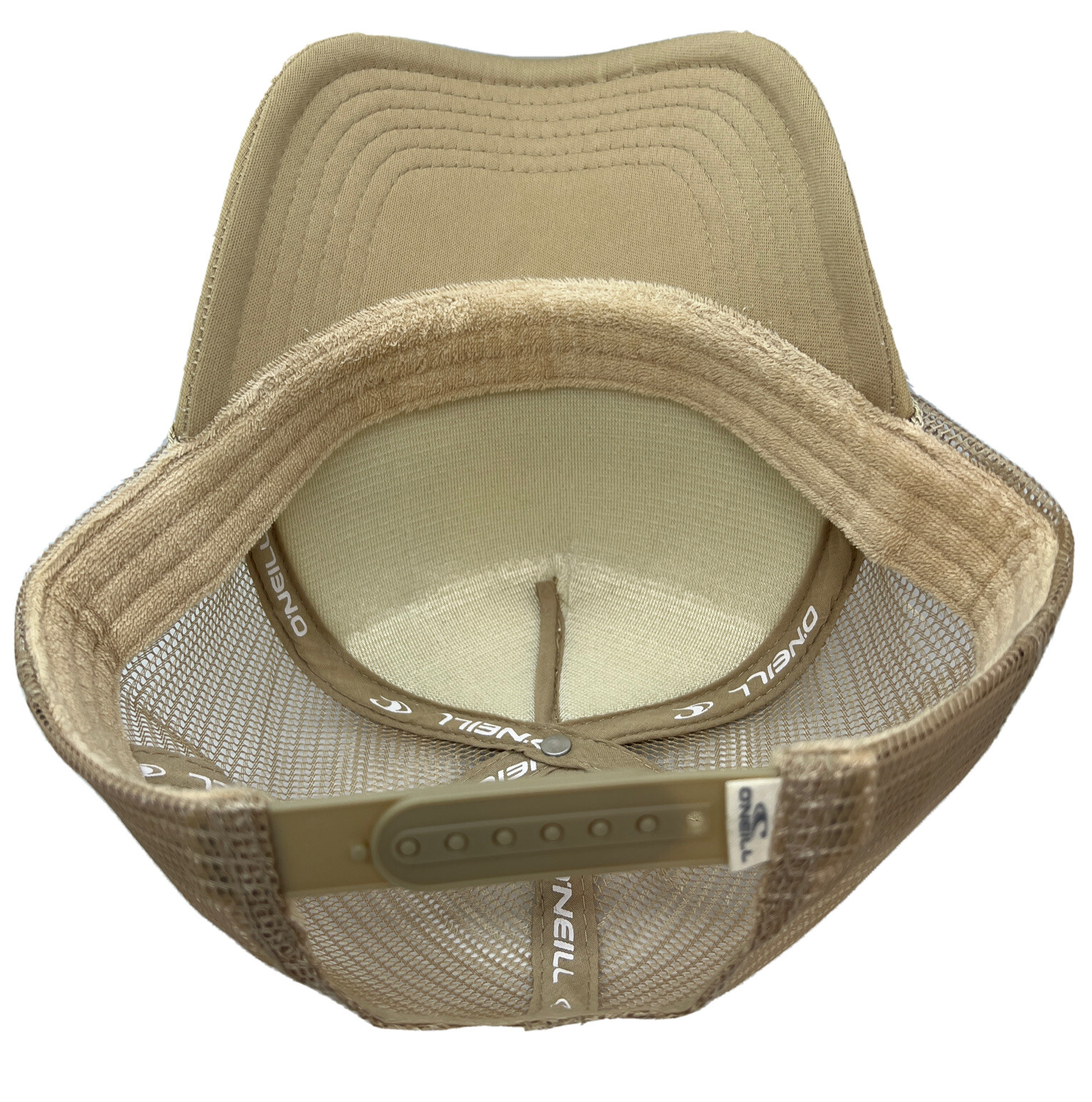 ONEILL Hat Cap Snap Back Rope Beige Mesh Trucker Blue Logo Surf Outdoor ...