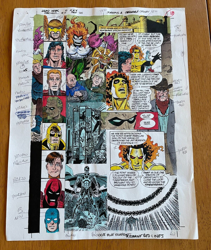 ZERO HOUR #0 ART original comic COLOR GUIDE 1994 WAVERIDER PARALLAX ...