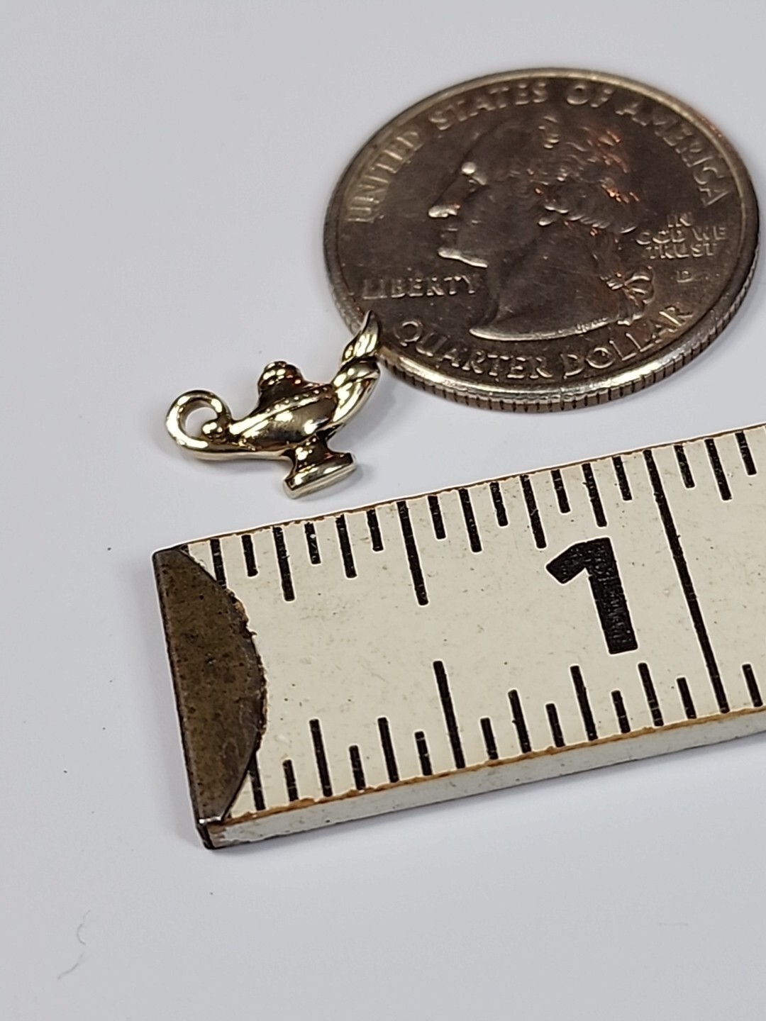 Genie's Lamp Pin Tie Tack with Chain & Bar Gold Color Very Small Size ...
