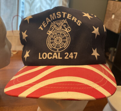 Teamsters Hoffa Union Baseball Hat Cap Adjustable USA Flag Rare Trucker ...