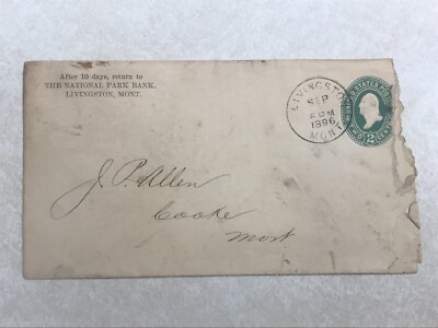 SBB122 Bank Envelope Letterhead The National Park Bank Livingston ...