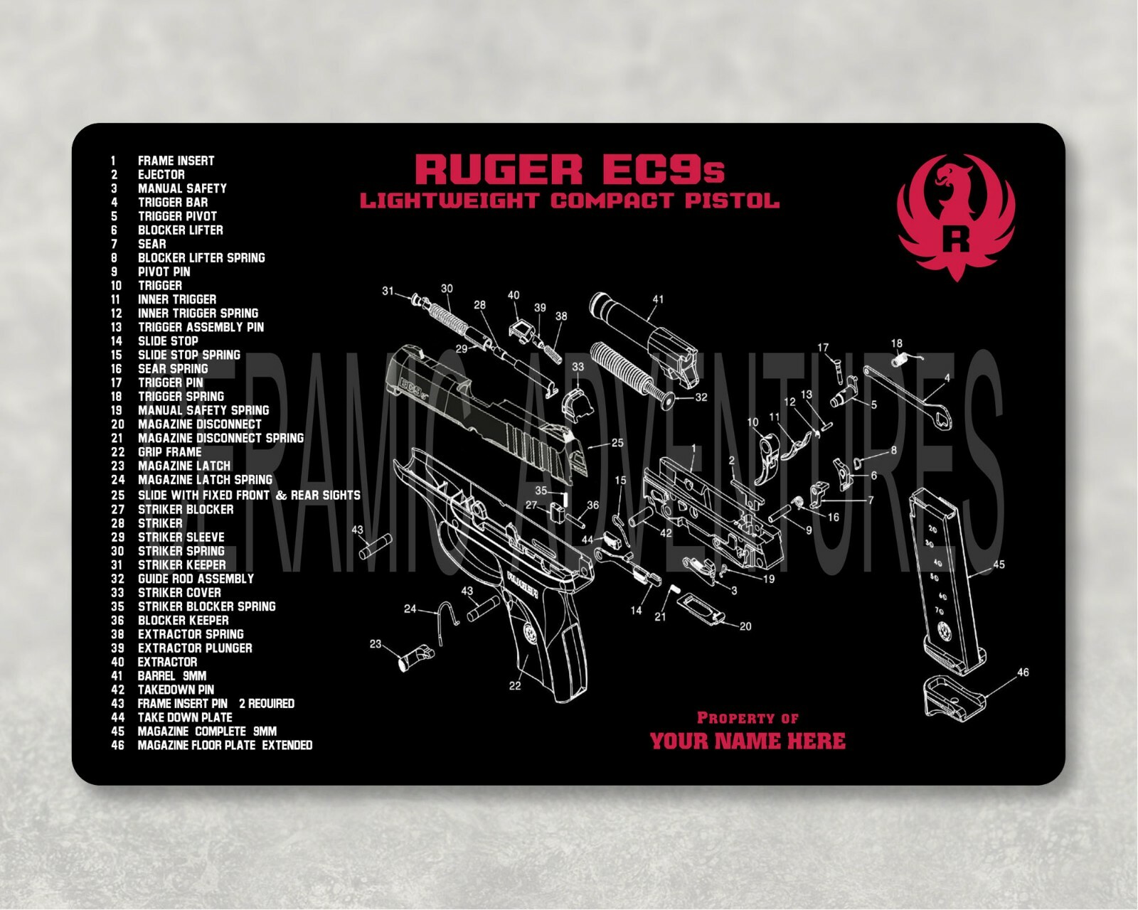 RUGER Bench Mat Gun Cleaning CHOOSE YOUR STYLE Gaming Mouse Mat | eBay