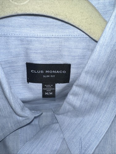 Club Monaco Slim Fit Lt Blue Button Down Short Sz M | eBay