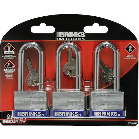 BRINKS 172-44302 Keyed Alike Padlock, Laminated Steel, 44mm, High ...