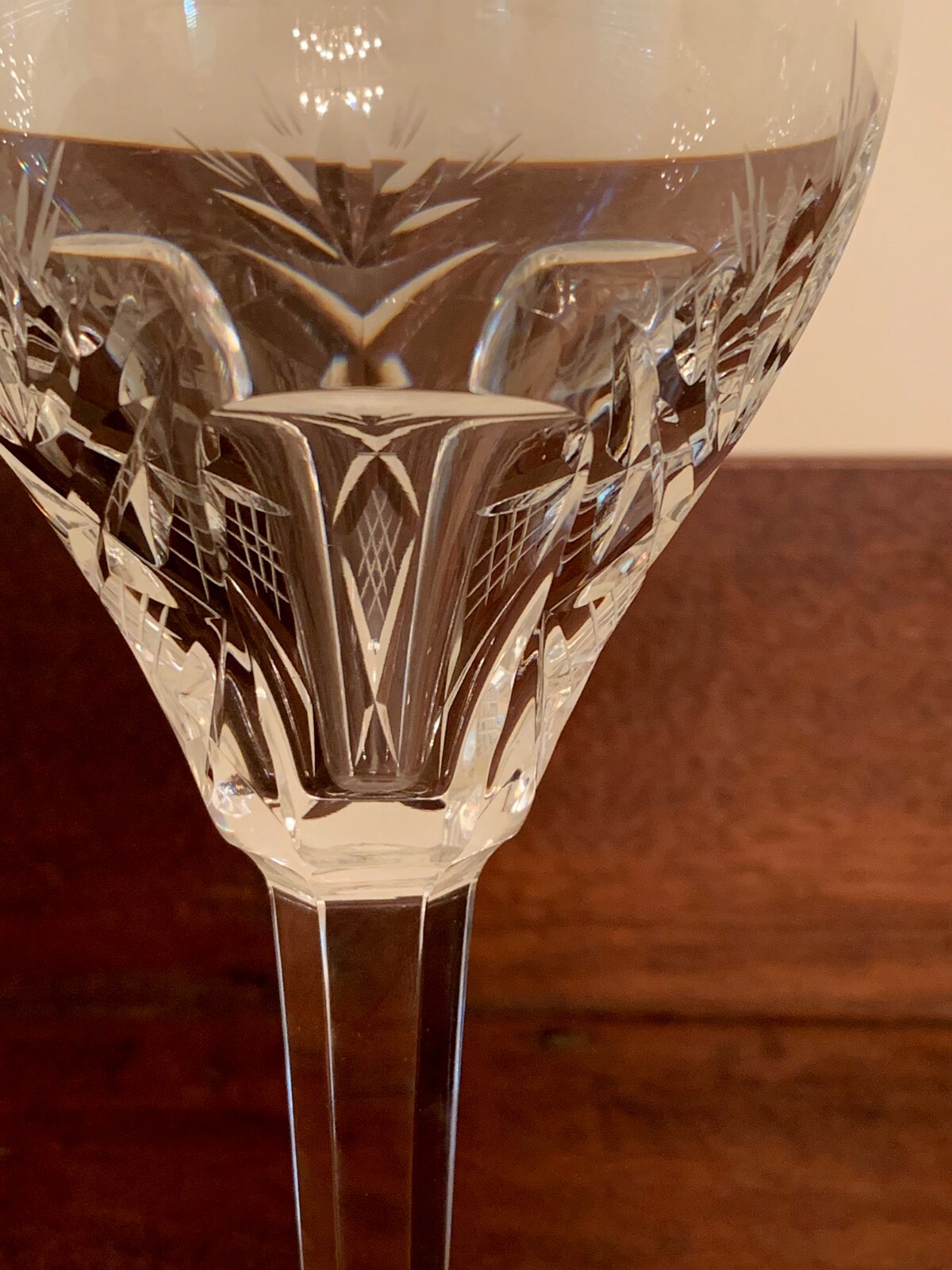 SET OF 12 CAROLA ROYAL LEERDAM CRYSTAL WATER GOBLETS Cut Fan Pattern ...