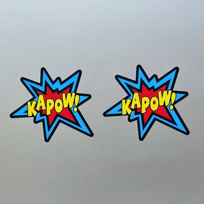 2x Small Kapow Splat Retro Comic Book Cartoon Vinyl Sticker For Car Van ...