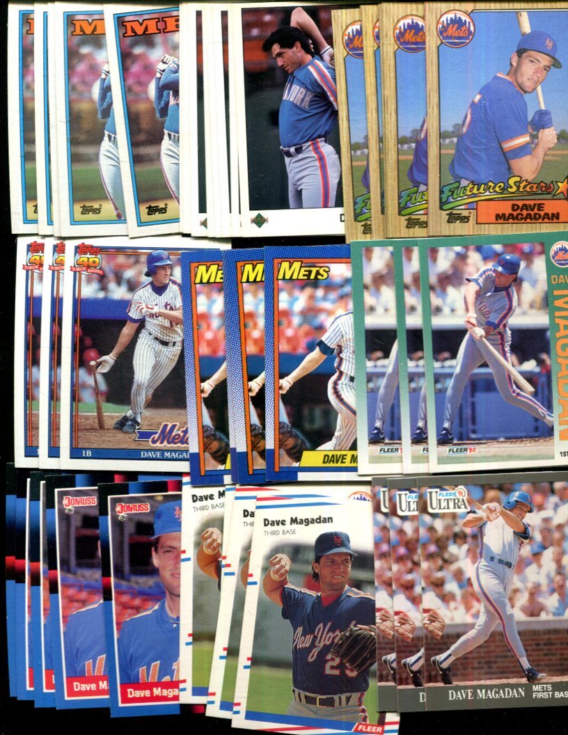 DAVE MAGADAN BULK LOT OF 100 BASEBALL CARDS METS MARLINS TAMPA FLORIDA ...