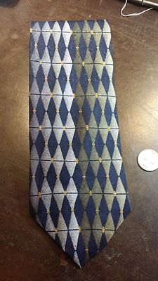 KENNETH COLE GRAY NAVY BROWN DIAMOND PATTERN MENS NECKTIE FREE SHIPPING ...