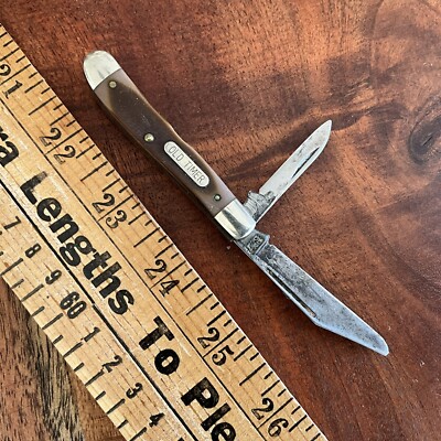 Vintage Schrade Old Timer 720T Double Blade Folding Pocket Knife USA | eBay