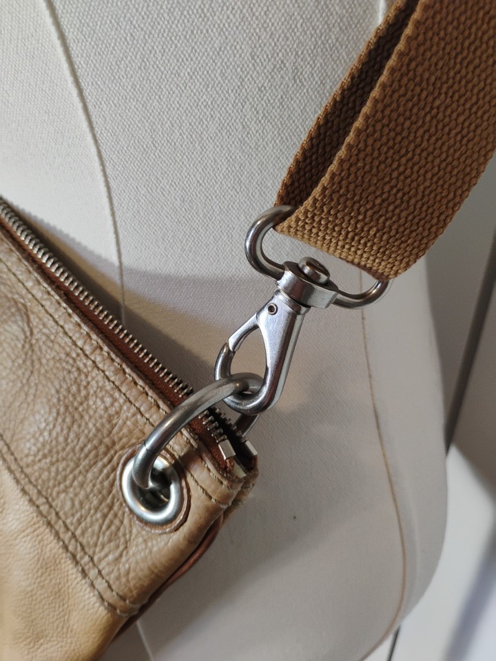 FOSSIL Tan Crossbody Sasha Purse Leather Adjustable Straps 4 Pockets | eBay