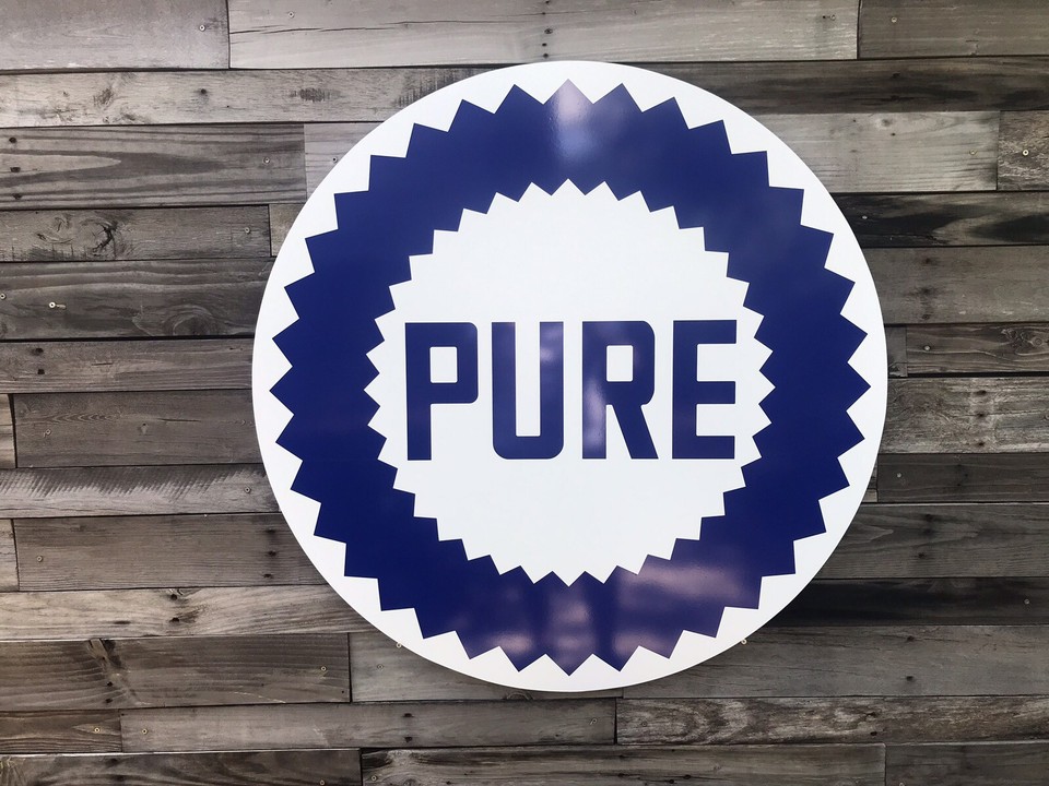 Antique Vintage Old Style Pure Gasoline Sign | eBay