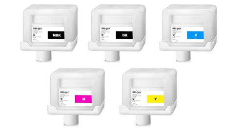 5*330ML PFI-307 Empty Ink Cartridge With Chip For Canon IPF830 IPF840 ...